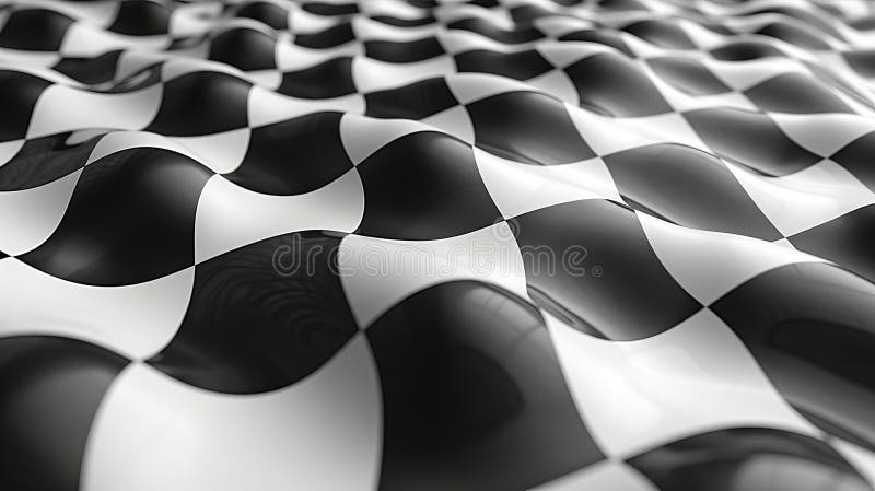 Black and White Wavy Checkered Pattern Stock Image - Image of stylish ...