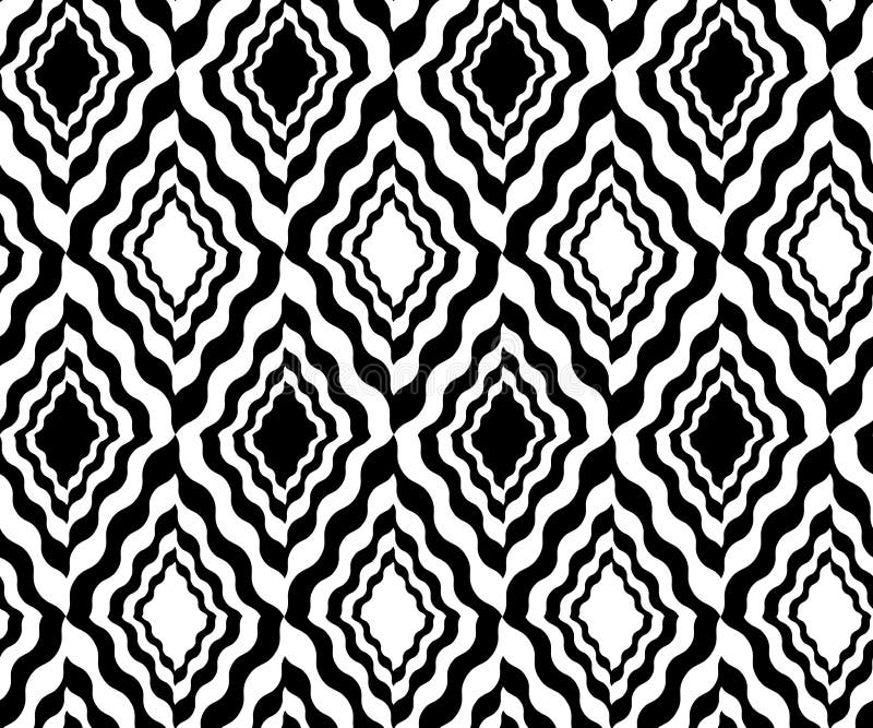 Black and White Wavy Diamonds Stock Vector - Illustration of vector ...