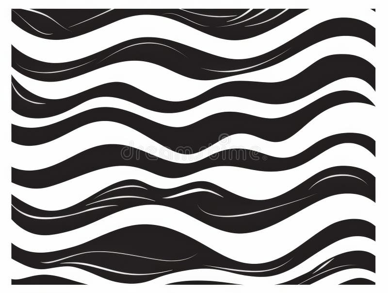 Black and White Wavy Line Pattern Stock Illustration - Illustration of ...