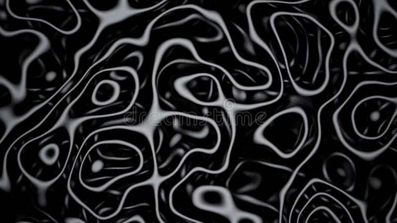 Black and White Wavy Lines Moving Smoothly in Minimal Abstract Loop ...