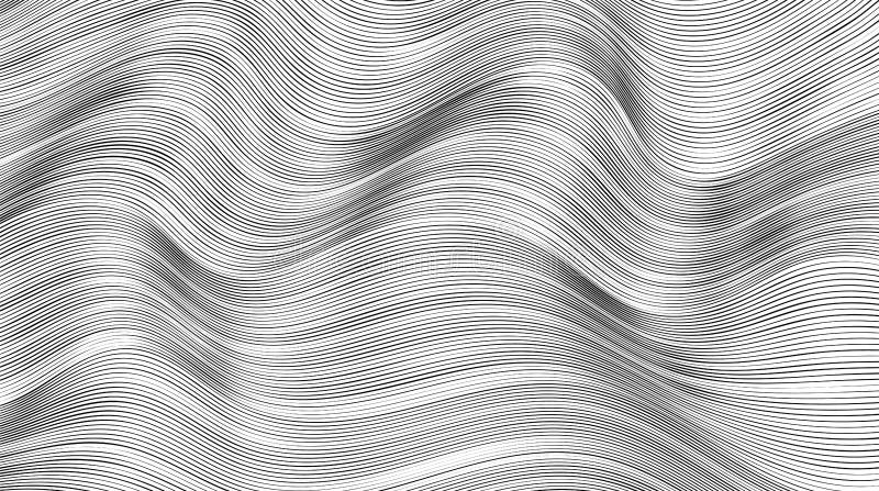 Black and White Wavy Stripes Background Stock Illustration ...