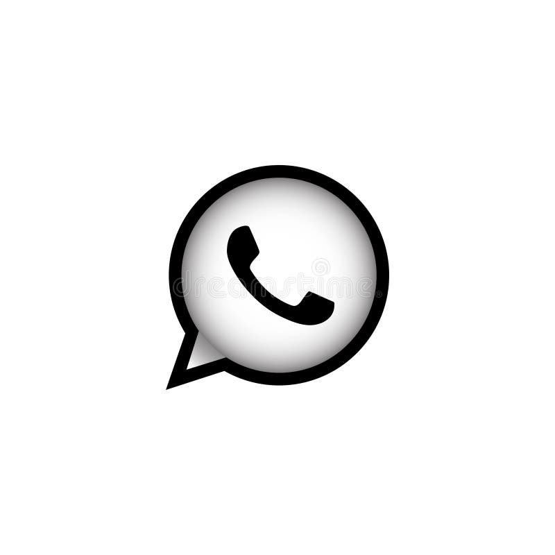 Black and White Whatsapp Vector Icon Design Stock Vector - Illustration ...