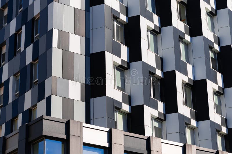 Black and White Windows Modern Building Architecture Exterior Facade ...