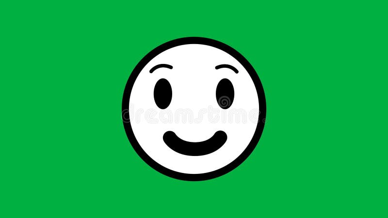 Black and White Winking Face Emoji Isolated on Green Screen Stock ...