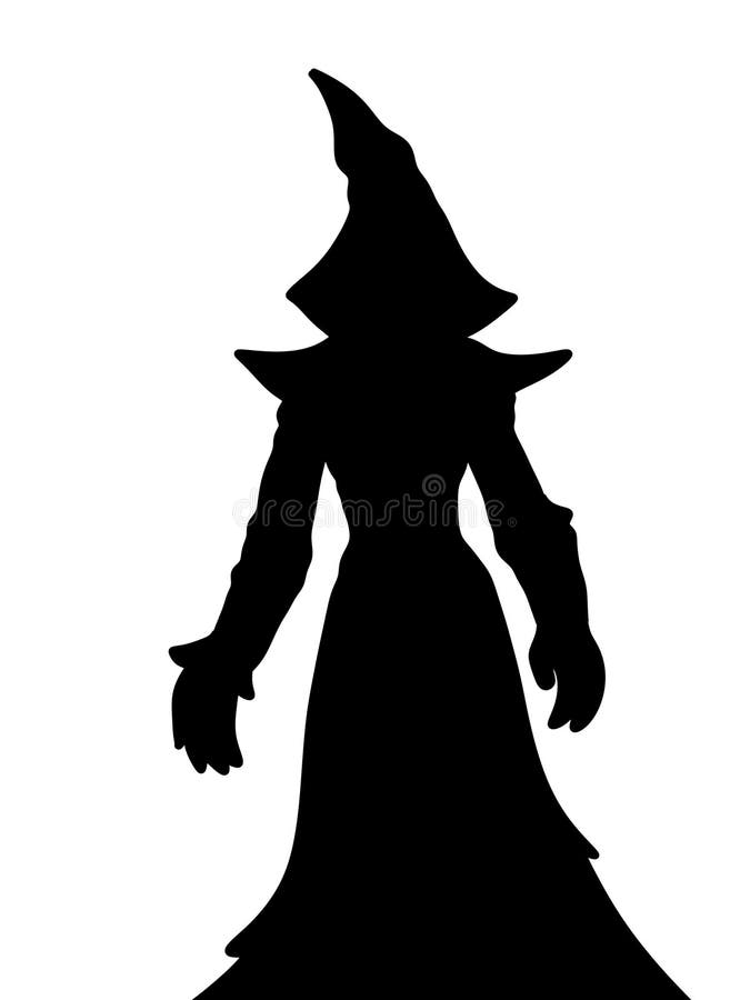 Black and White of Witch Shape Stock Illustration - Illustration of ...