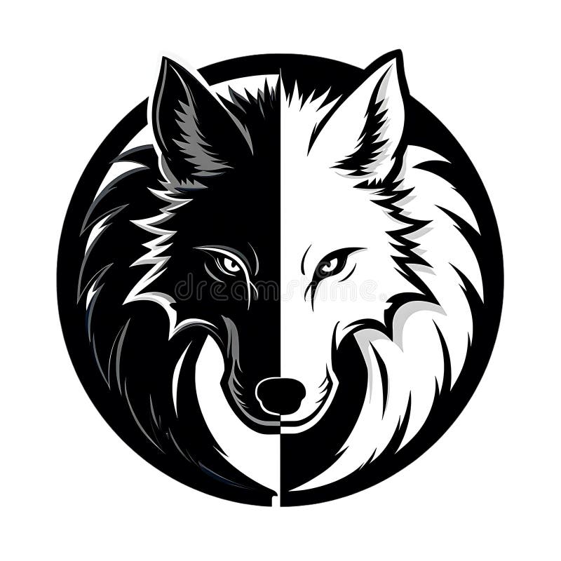 Black and white wolf stock illustration. Illustration of wolf - 351824733