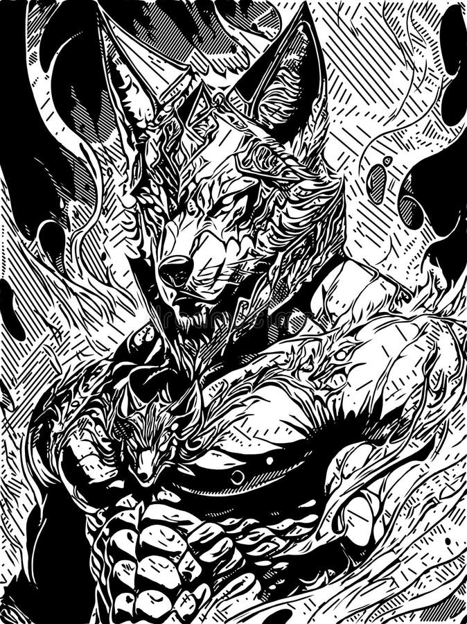 Portrait Man Wolf Stock Illustrations – 324 Portrait Man Wolf Stock ...