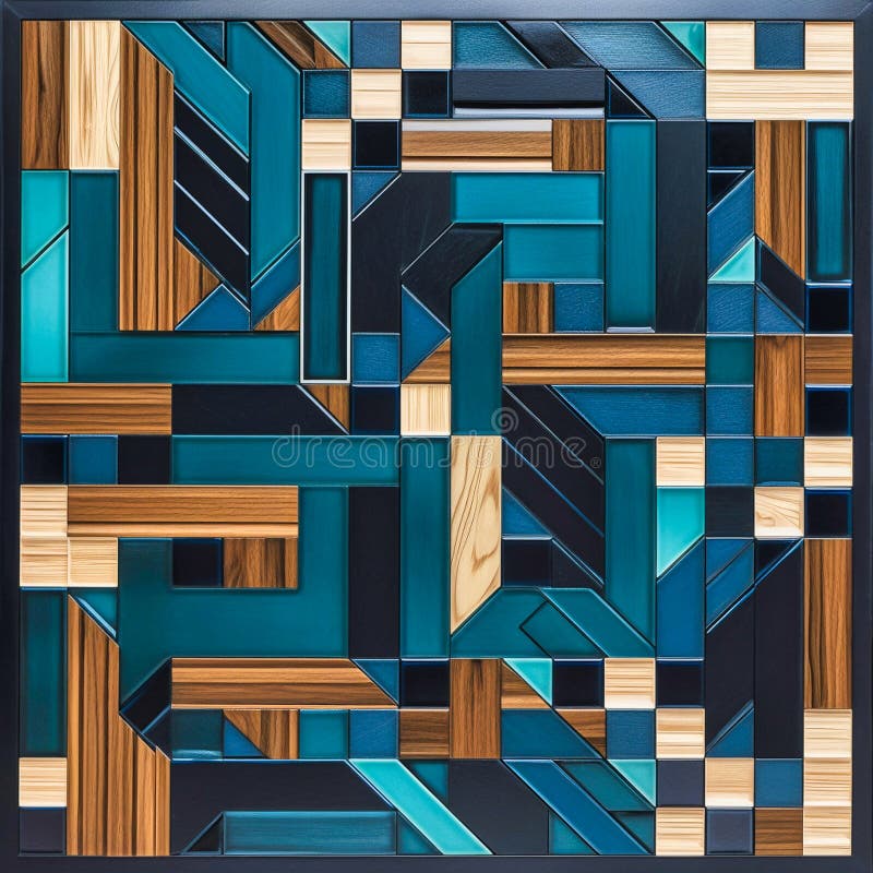 A Black and White Wood Tile Pattern on the Side, Generative AI Stock ...