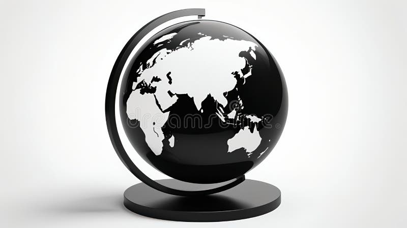 Black and White World Globe Stock Illustration - Illustration of prop ...