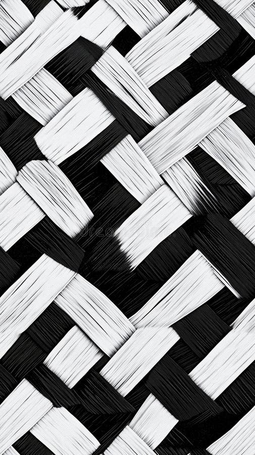 Black and White Woven Fabric Pattern with Intricate, Geometric Design ...