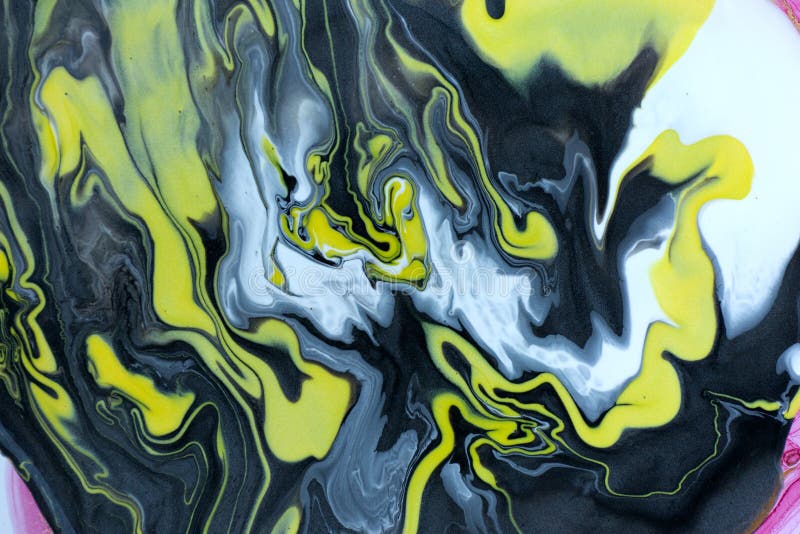Black, White and Yellow Marbling Pattern. Marble Liquid Texture Stock ...