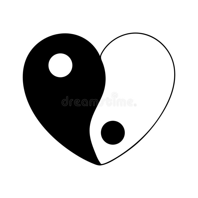 Yin yang heart icon stock vector. Illustration of balance - 289448478 Yin yang heart icon stock vector. Illustration of balance - 289448478