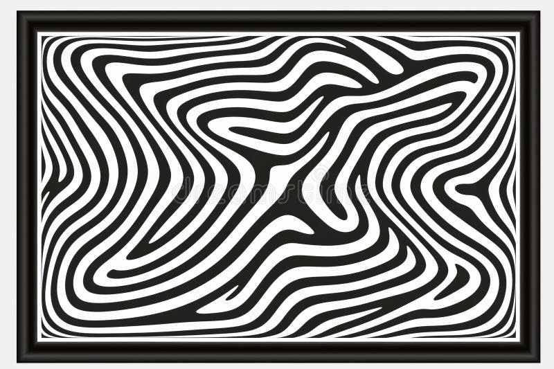 A Black and White Zebra Pattern in a Square Frame Stock Illustration ...