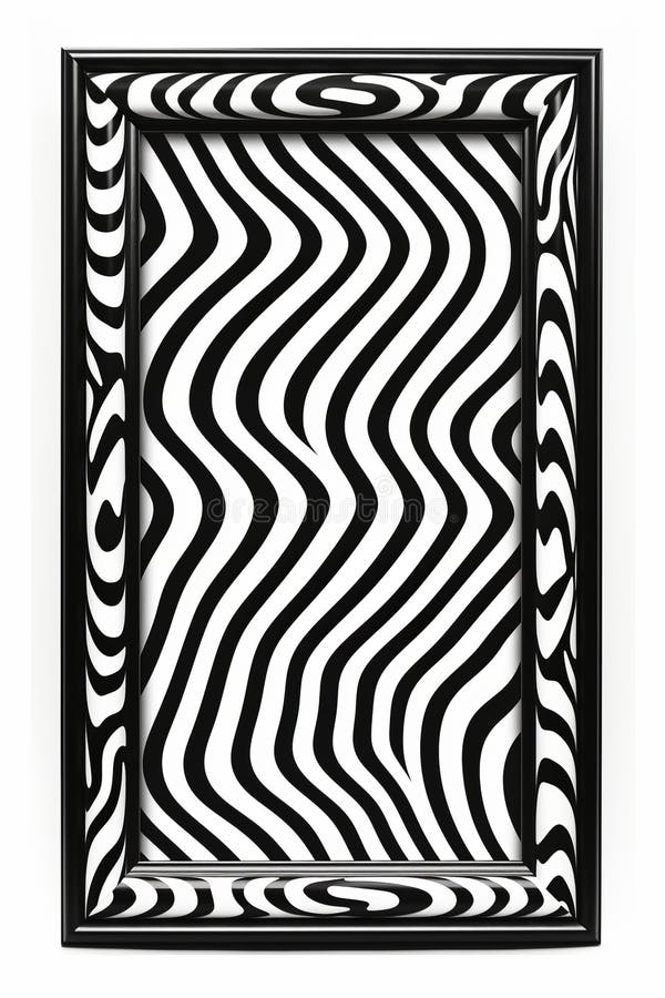 A Black and White Zebra Print in a Black and White Frame Stock ...