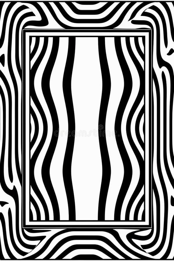 A Black and White Zebra Stripe Pattern in the Shape of a Frame Stock ...