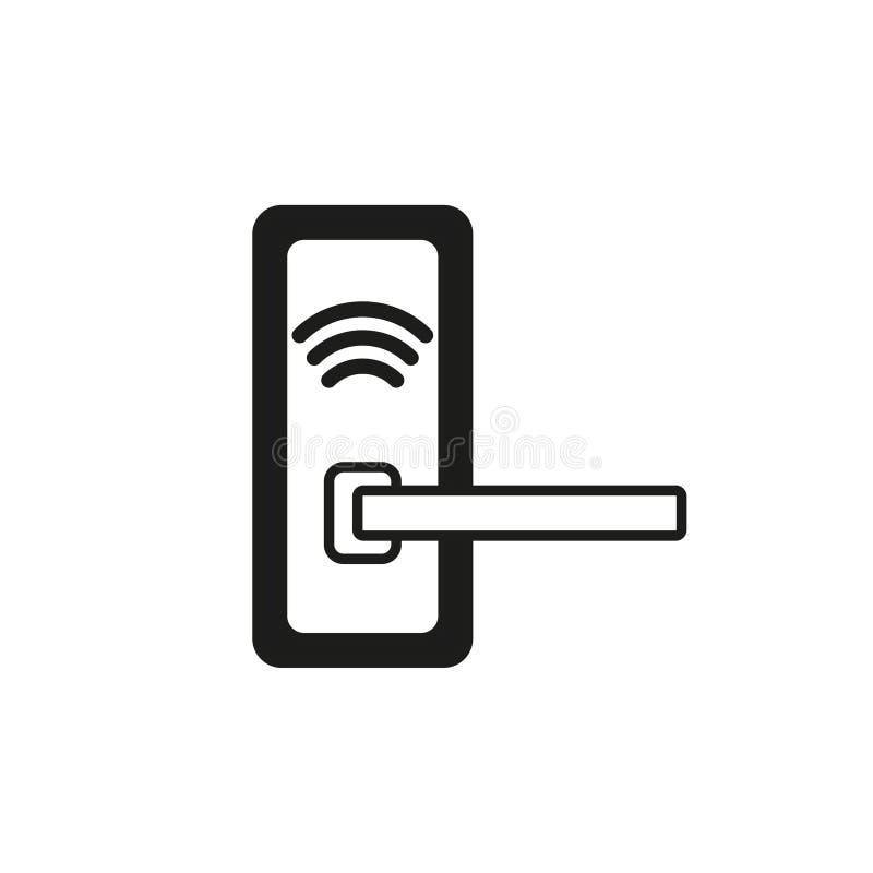 Black Wi-fi Door Handle. Computer Technology Concept. Vector ...