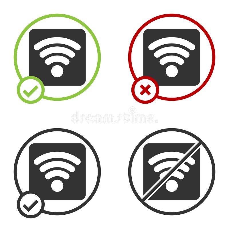 Black Wi-Fi Wireless Internet Network Symbol Icon Isolated on White ...