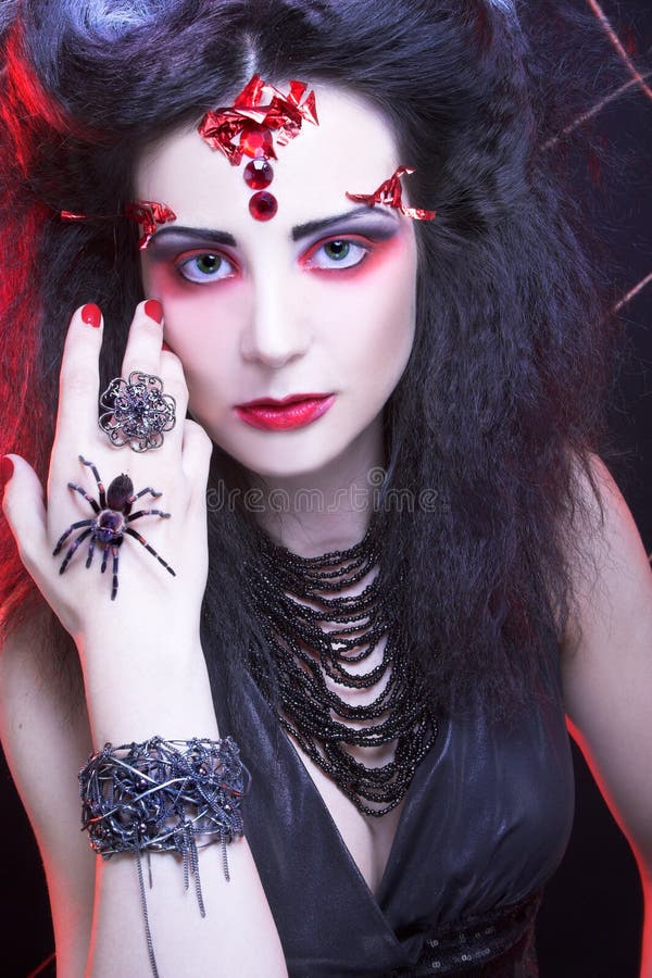 Black widow stock image. Image of people, goth, makeup - 37948123