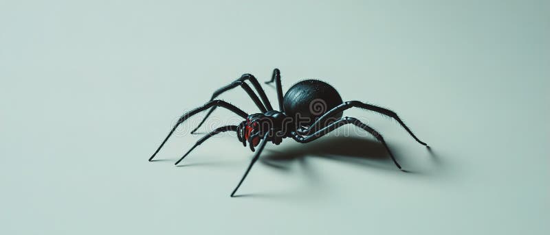Black Widow Spider Close-up Side View Stock Illustration - Illustration ...