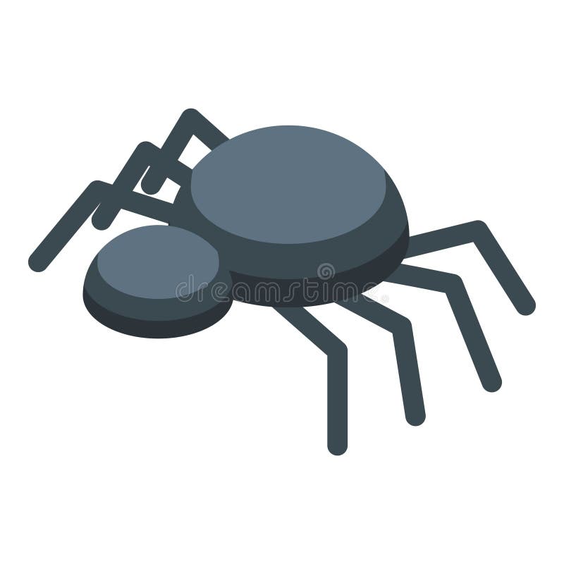 Black Widow Spider Crawling Isometric View Stock Vector - Illustration ...