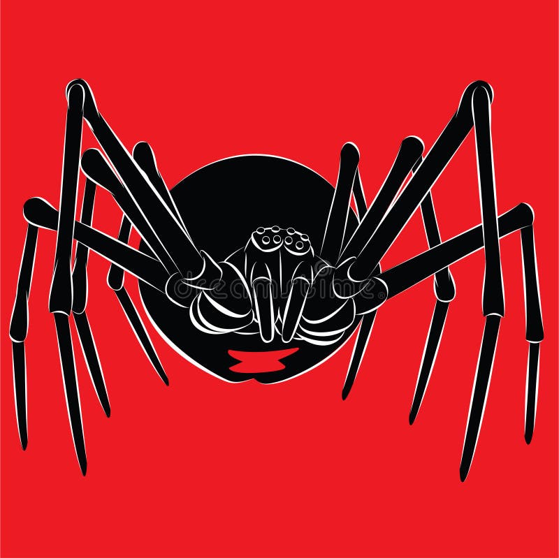 Black Widow Spider Crawling Vector Illustration Stock Vector ...
