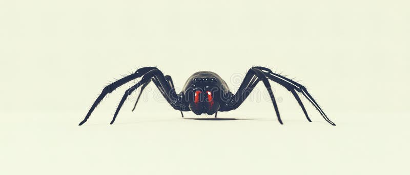 Black Widow Spider Front View Stock Illustration - Illustration of ...