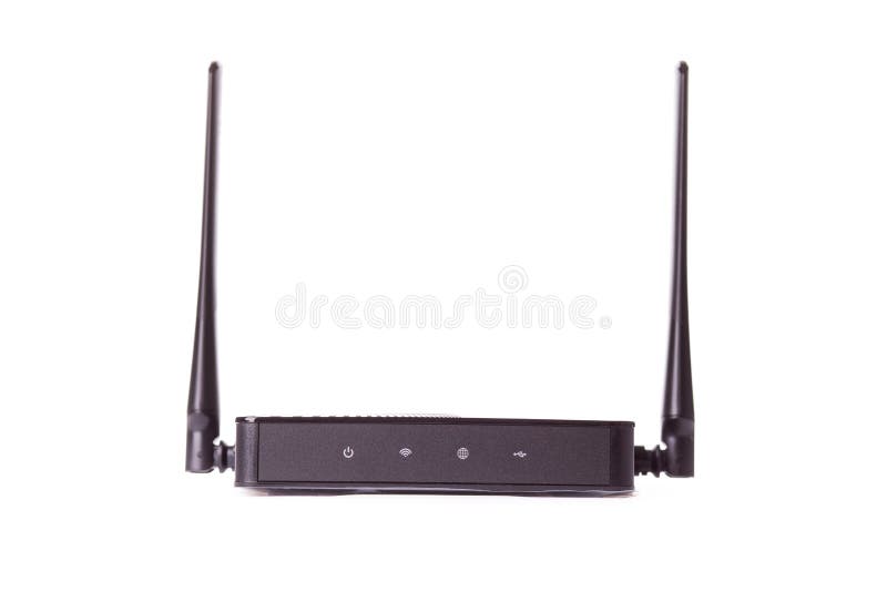WiFi Router and Devices. Making Wi-fi Network. White Router Isolated on ...