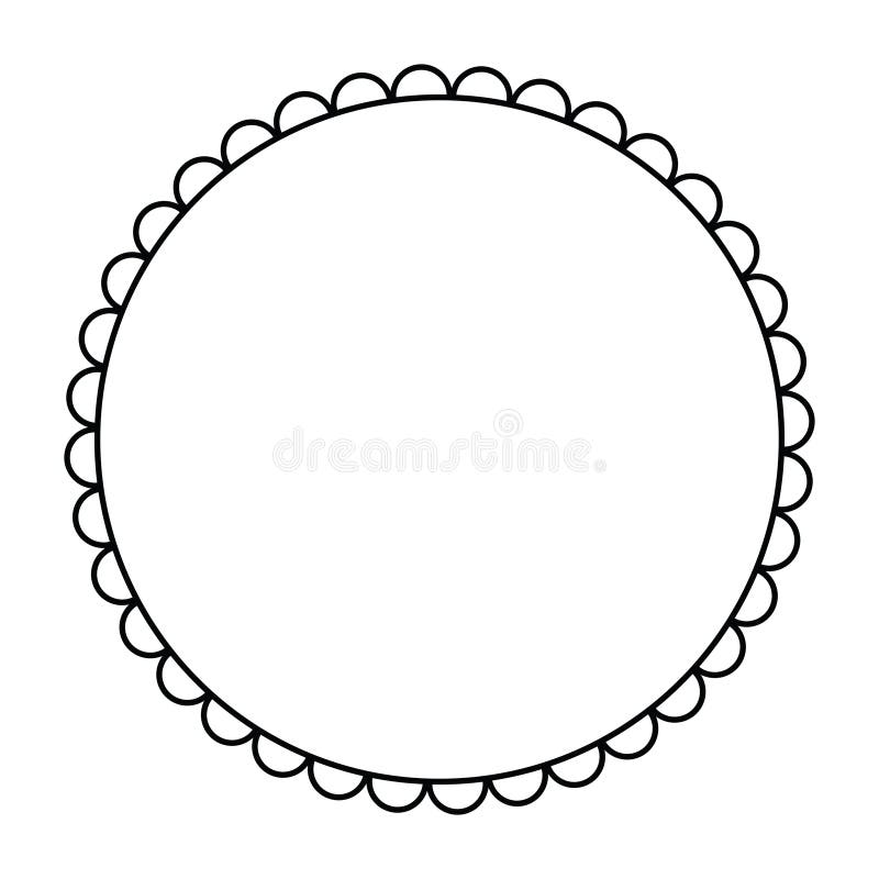 Black Wiggly Outline Frame with Corrugated Edges Isolated on White ...