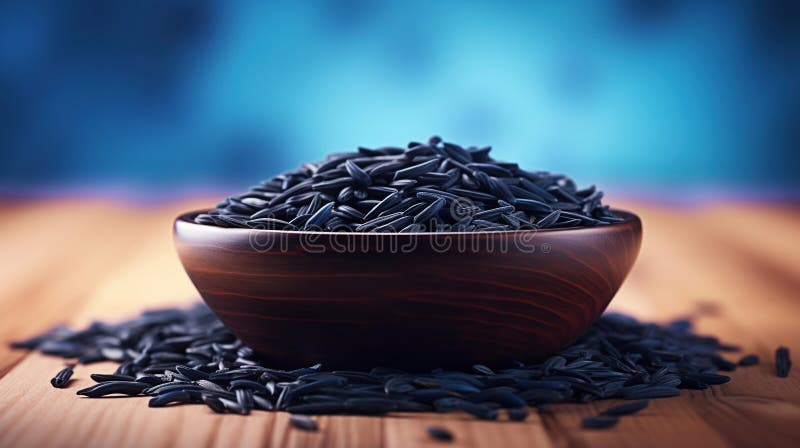 Black Wild Rice in a Bowl. AI Generated Image Stock Illustration ...