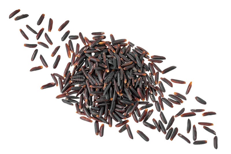 Black Wild Rice Isolated on White Background Close Up. Top View Stock ...