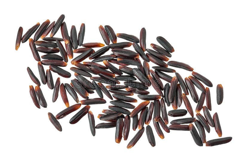 Black Wild Rice Isolated on White Background Close Up. Top View Stock ...