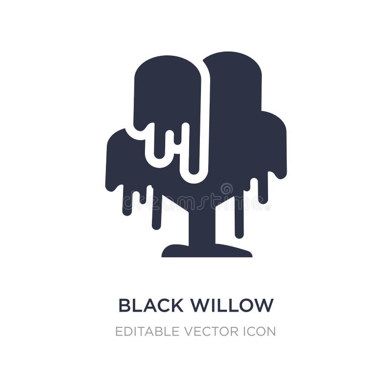 Black Willow Icon in Trendy Design Style. Black Willow Icon Isolated on ...