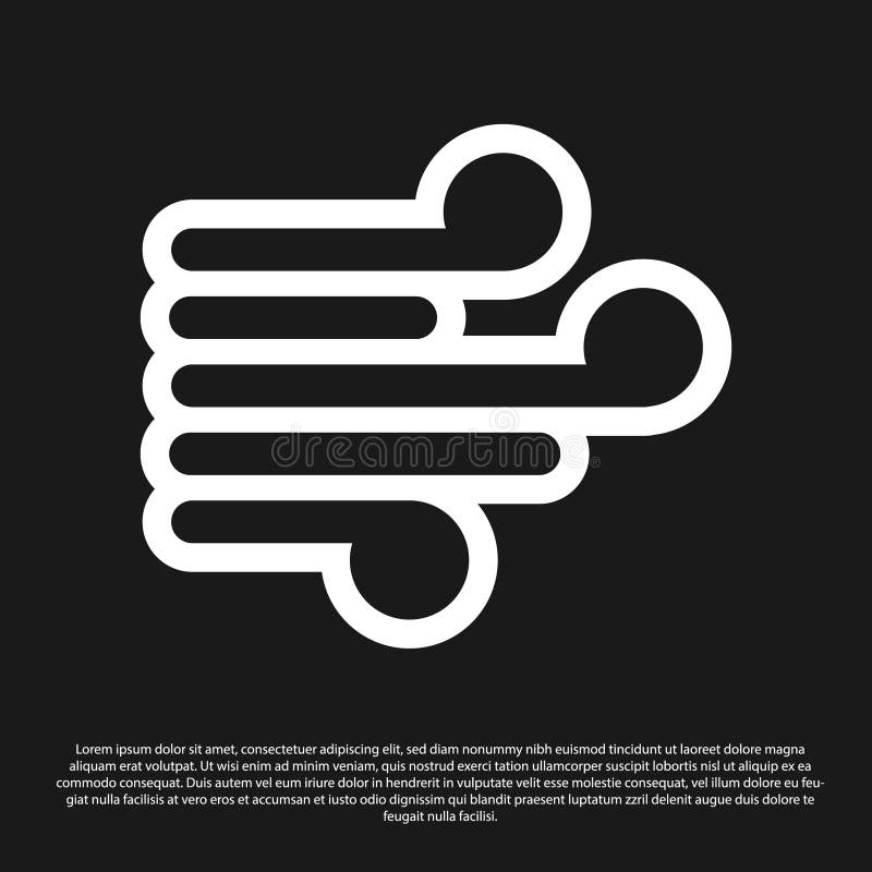 Black Wind Icon Isolated on Gold Background. Windy Weather Stock Vector ...