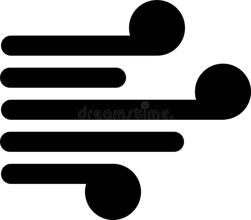 Black Wind Icon Isolated on Gold Background. Windy Weather Stock Vector ...