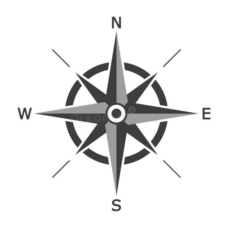 Black Wind Rose Isolated on White Stock Vector - Illustration of ...