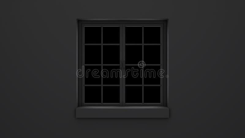 Black Window with Black Background. Stock Illustration - Illustration ...
