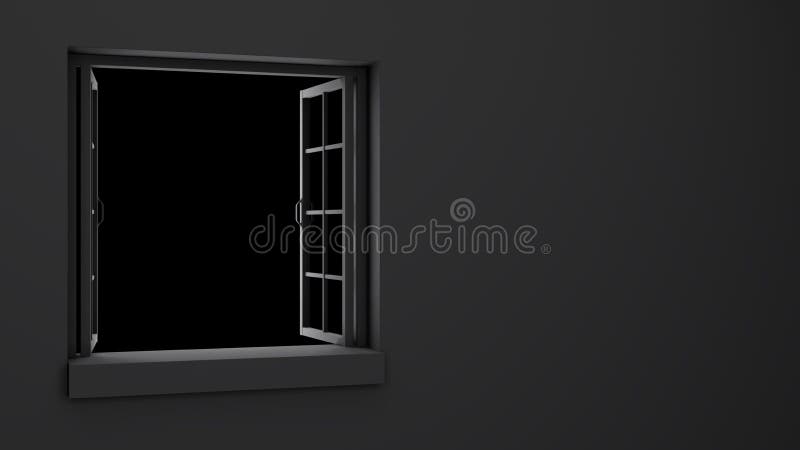 Black Window with Black Background. Stock Illustration - Illustration ...
