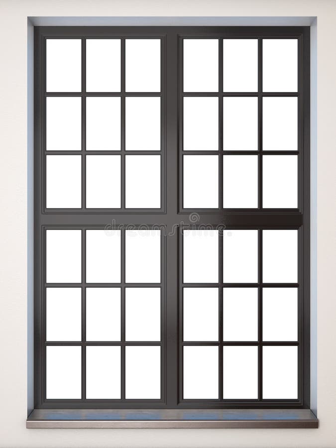 Black Window Closeup. Front View Stock Illustration - Illustration of ...