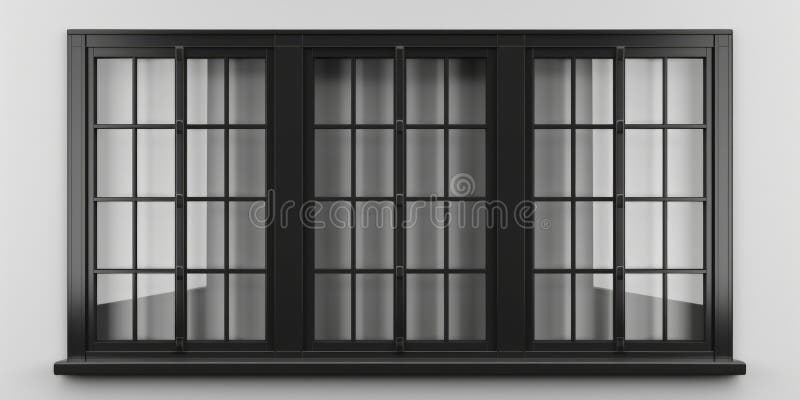 A Black Window with a Glass Pane, Suitable for Architectural and ...
