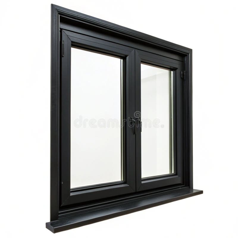 Black Window Isolated on White Background Stock Illustration ...