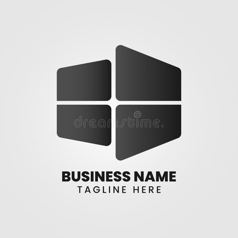 Black Windows Logo Template Stock Illustration - Illustration of design ...