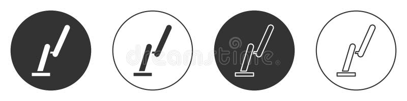 Black Windscreen Wiper Icon Isolated on White Background. Circle Button ...