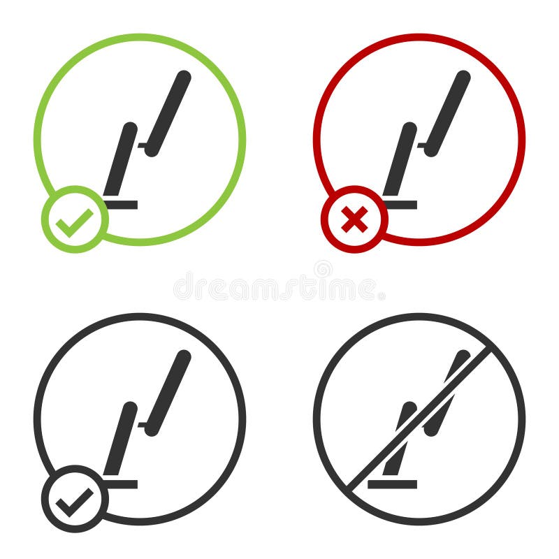 Black Windscreen Wiper Icon Isolated on White Background. Circle Button ...