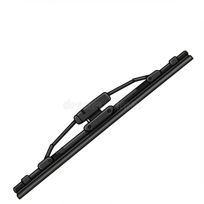 Black Windshield Wiper Blade and Arm Illustration Stock Illustration ...