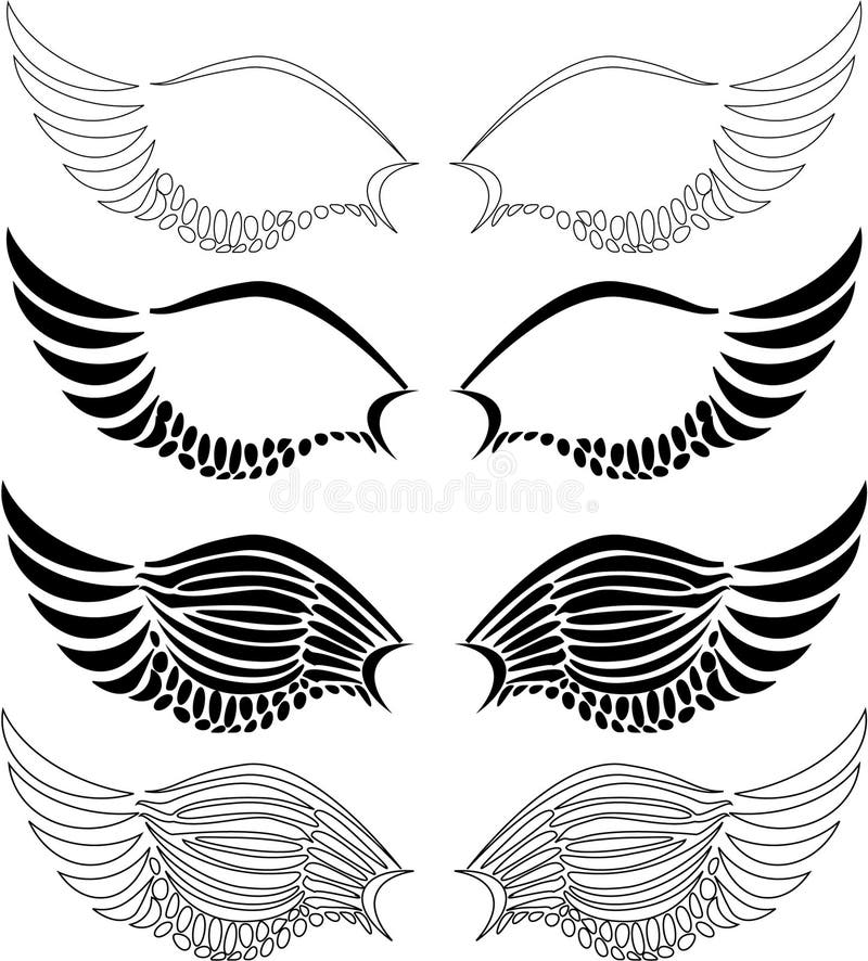 Black wings stock vector. Illustration of symbol, computer - 5381384