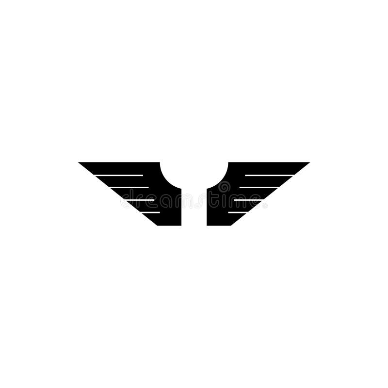 Black wings icon or logo stock vector. Illustration of black - 140503450