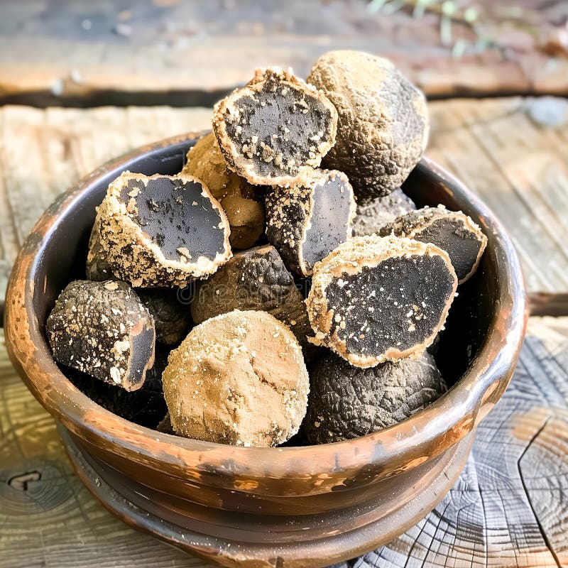Black Winter Truffles and Truffle Cross Section. the Most Famous of the ...