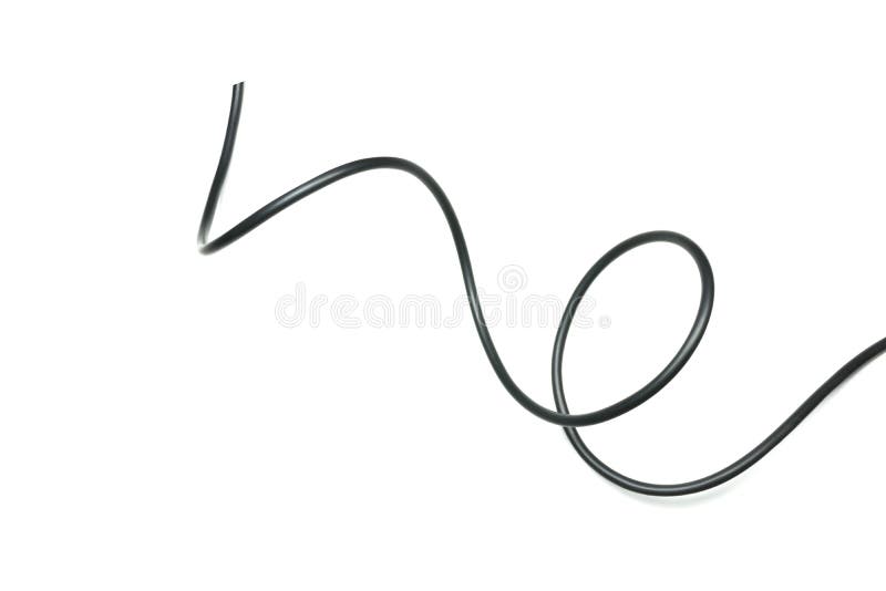 Black Wire Cable Isolated on a White Background Stock Image - Image of ...