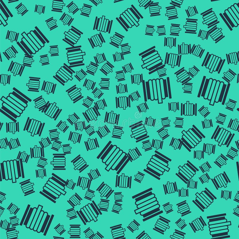 Black Wire Electric Cable on a Reel or Drum Icon Isolated Seamless ...