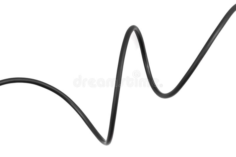 Black Wire Electric Isolate on White Back Ground Stock Image - Image of ...